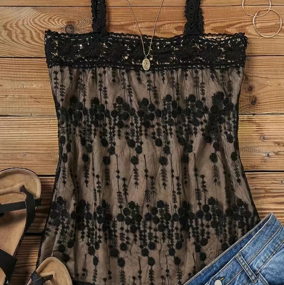 Tops Sexy Plus Size Lace Cami Top Floral Jacquard Contrast Layered Poshmark